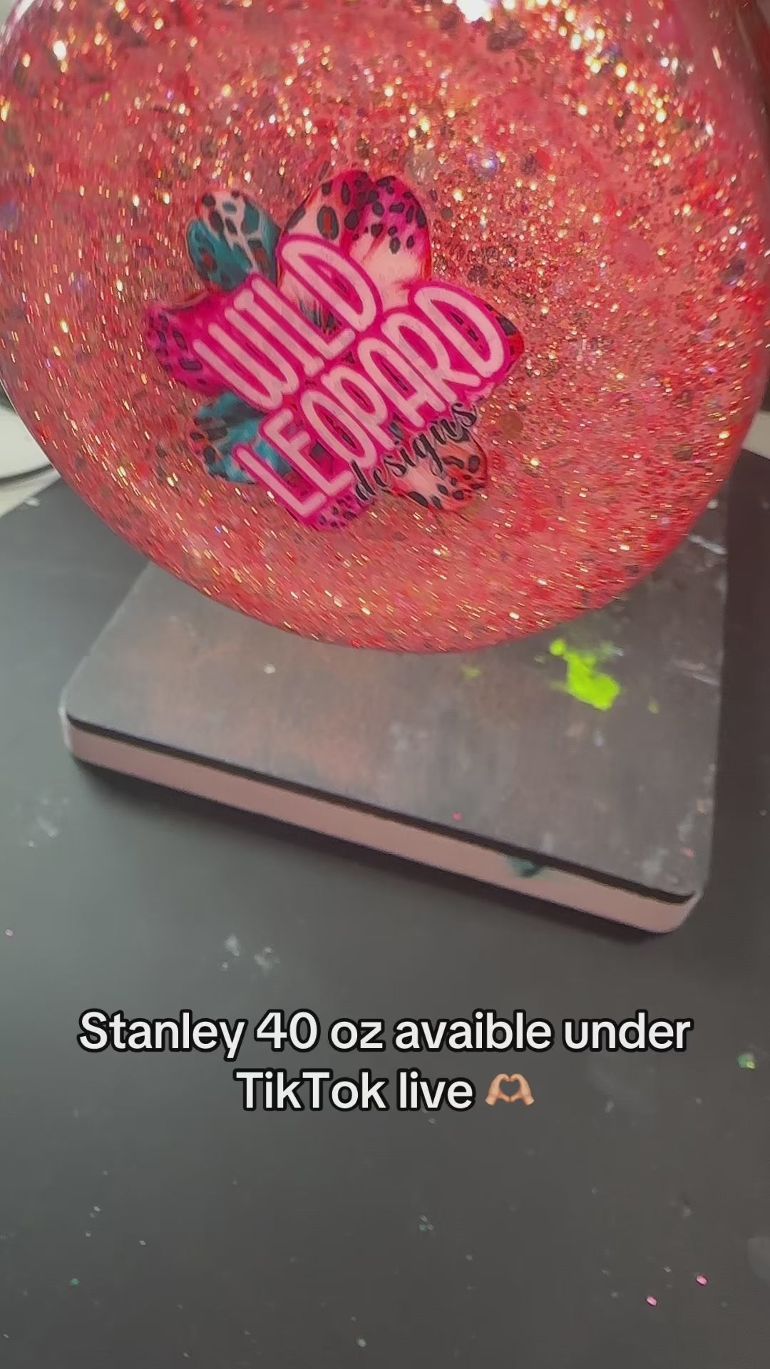 40 oz hand painted Stanley – Wild leopard designs